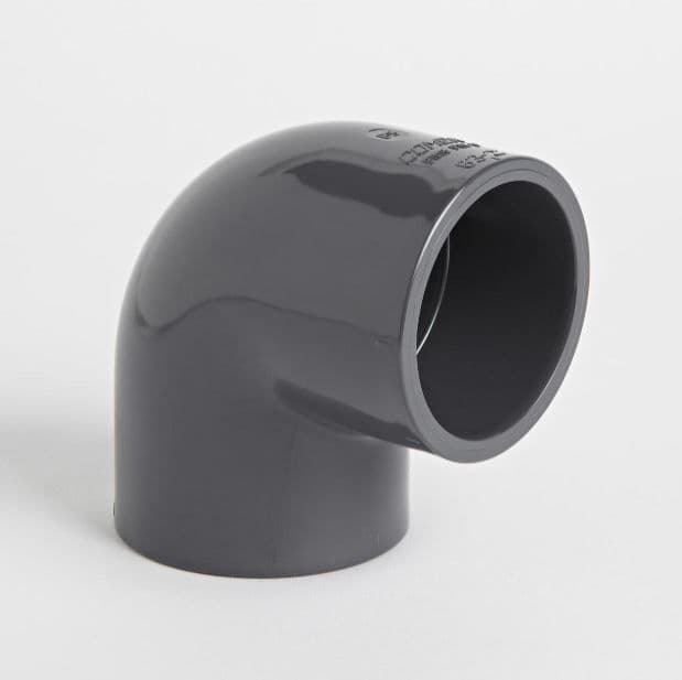 PVC 90 Degree Plain Elbow - Metric Pressure Pipe Fitting